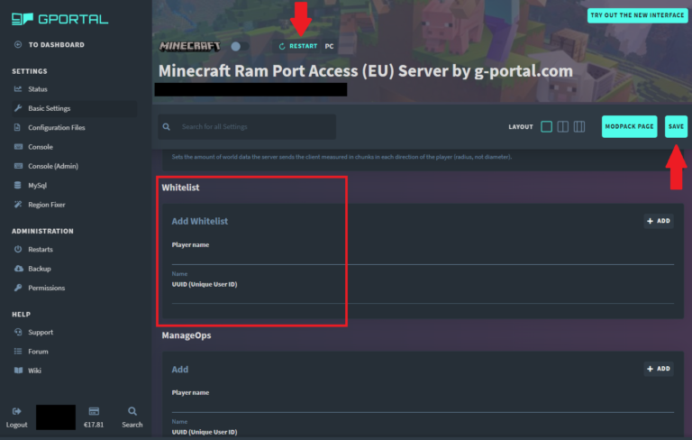 Setting up a whitelist for a Minecraft server | GPORTAL Wiki