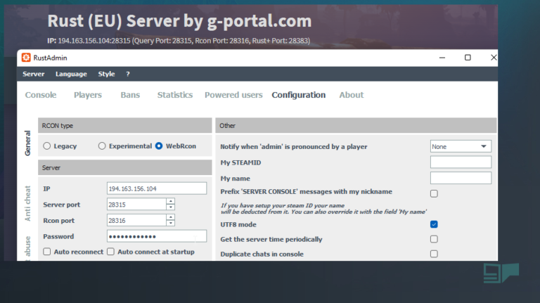 RUST Server Configuration & Admincommands - GPORTAL Wiki