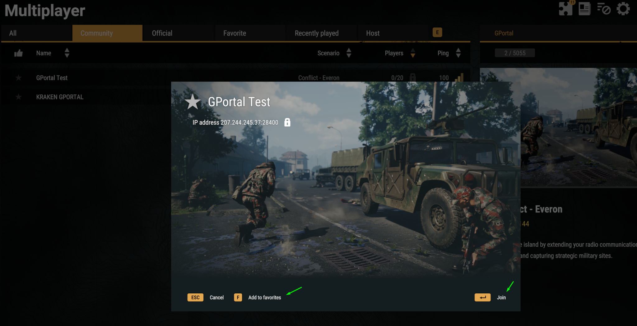 How to Connect to Your Arma Reforger Server - GPORTAL Wiki